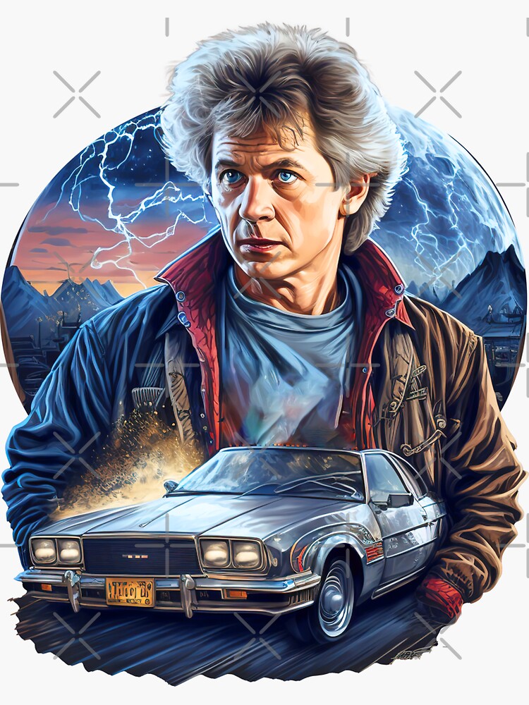 "Back to the Future illustration of Doc Brown" Sticker for Sale by ...