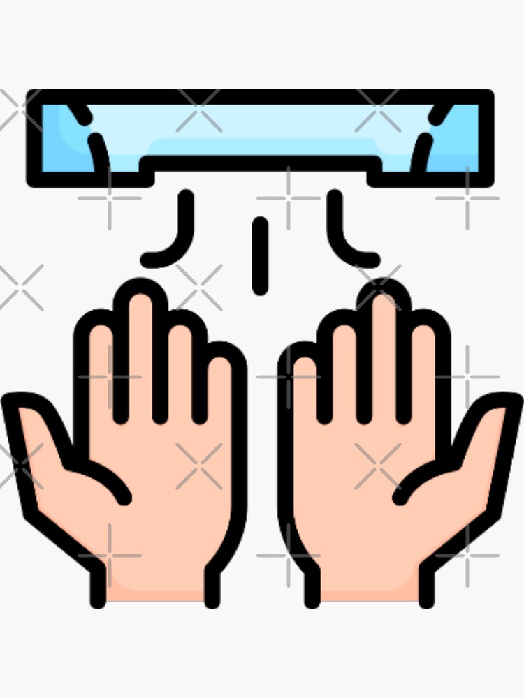 "blue hand dryer drying hand" Sticker for Sale by IDHouse | Redbubble