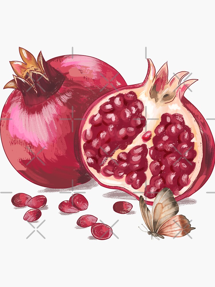"Watercolor Pomegranates" Sticker for Sale by silviaol | Redbubble