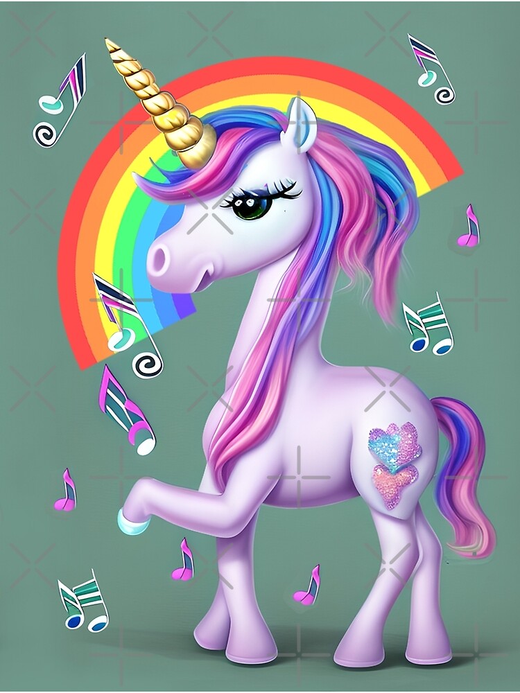"rainbow unicorn music notes" Poster for Sale by Artbellachi | Redbubble