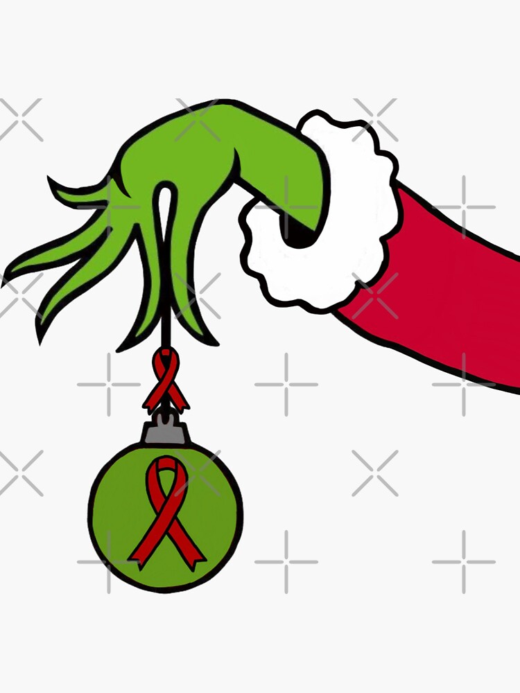 "The Mean Green One holding awareness ribbon Christmas ball (Red ...