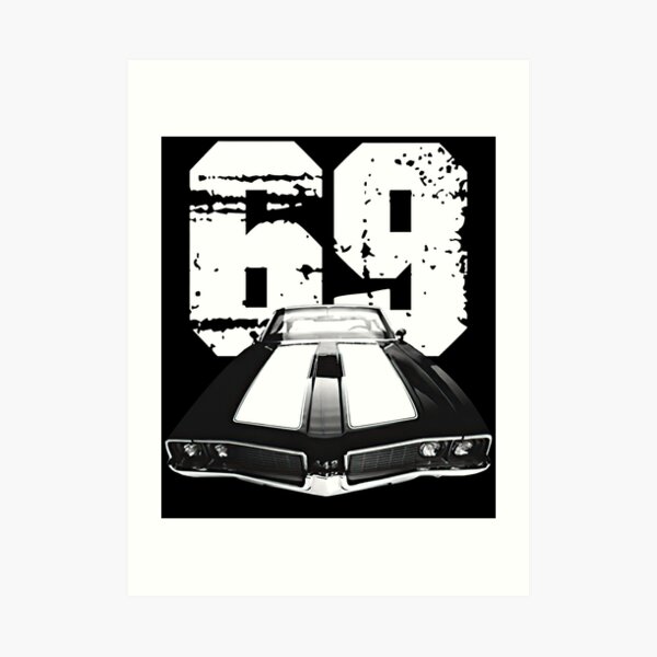 "1969 Oldsmobile 442 Front Grill and Hood View with Year" Art Print for ...