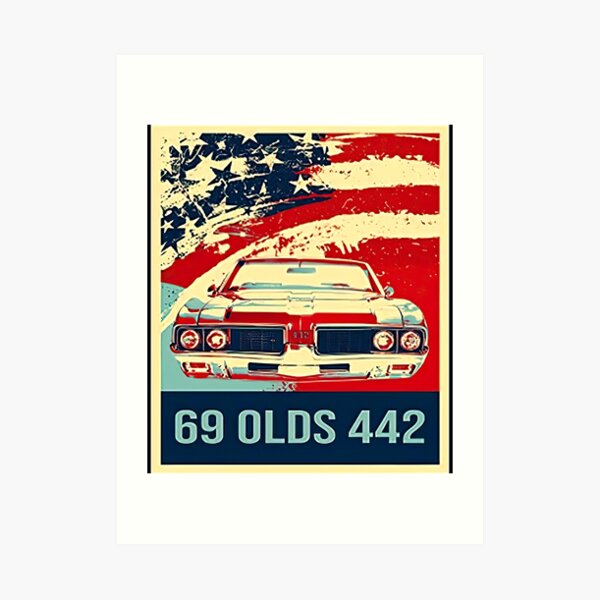 "1969 Oldsmobile 442 Front Grill View Pop Art Style " Art Print for ...