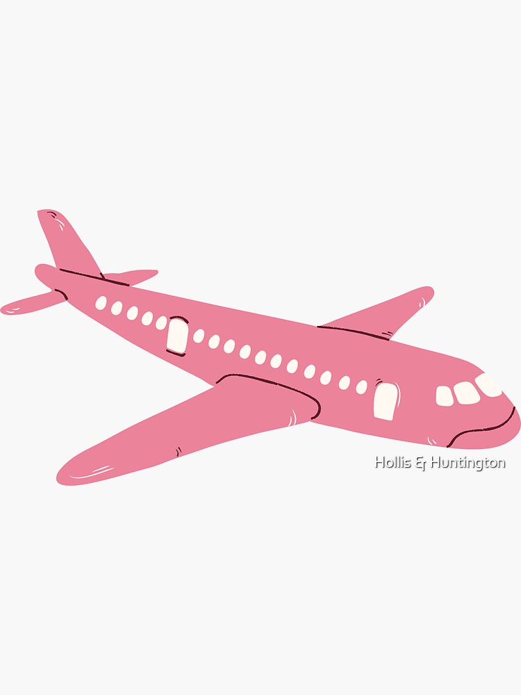 "Pink Airplane" Sticker for Sale by abigailclairej | Redbubble