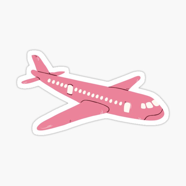 "Pink Airplane" Sticker for Sale by abigailclairej | Redbubble