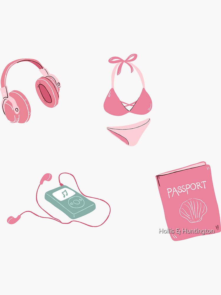"Travel Essentials Pack" Sticker for Sale by abigailclairej | Redbubble