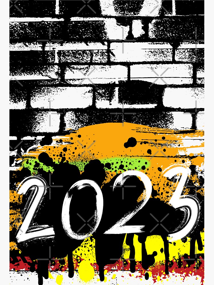 "Graffiti 2023- Happy New Year- Colorful Grunge Street Art" Sticker for ...