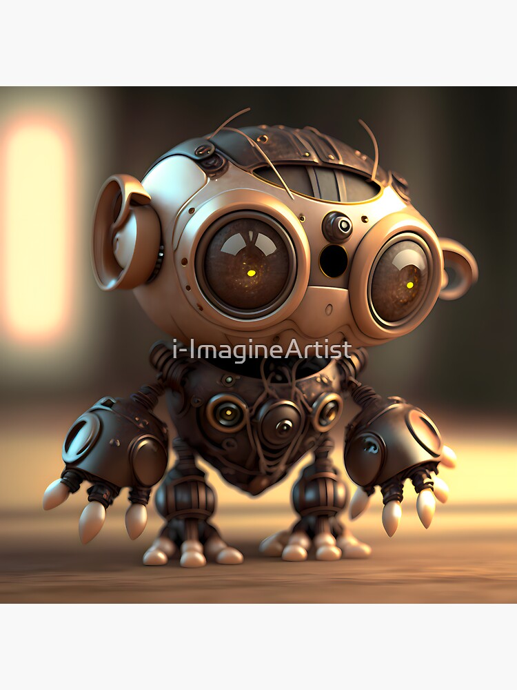 "Tiny Bipedal Robot" Sticker for Sale by i-ImagineArtist | Redbubble