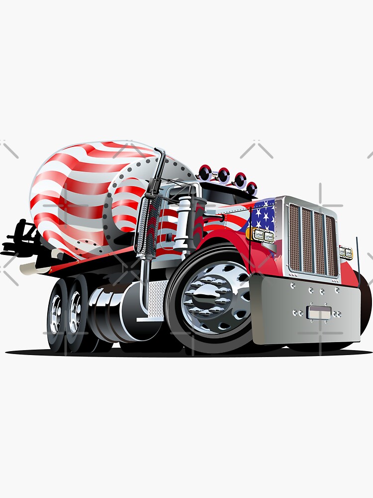 "Cartoon Mixer Truck" Sticker for Sale by Mechanick | Redbubble