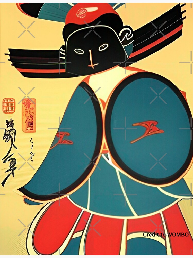 "Japanese Samurai art poster. Colorful samurai abstract portrait wall ...