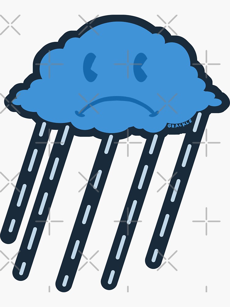"Stormy Little Rain Cloud" Sticker for Sale by JanGrackle | Redbubble