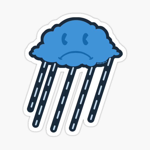 "Stormy Little Rain Cloud" Sticker for Sale by JanGrackle | Redbubble