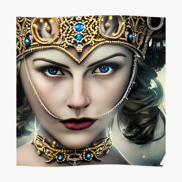 "Princess wearing gold Tiara" Poster for Sale by BigBrainArtwork ...