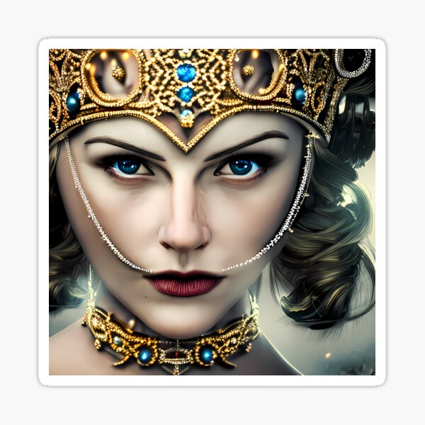 "Princess wearing gold Tiara" Sticker for Sale by BigBrainArtwork ...