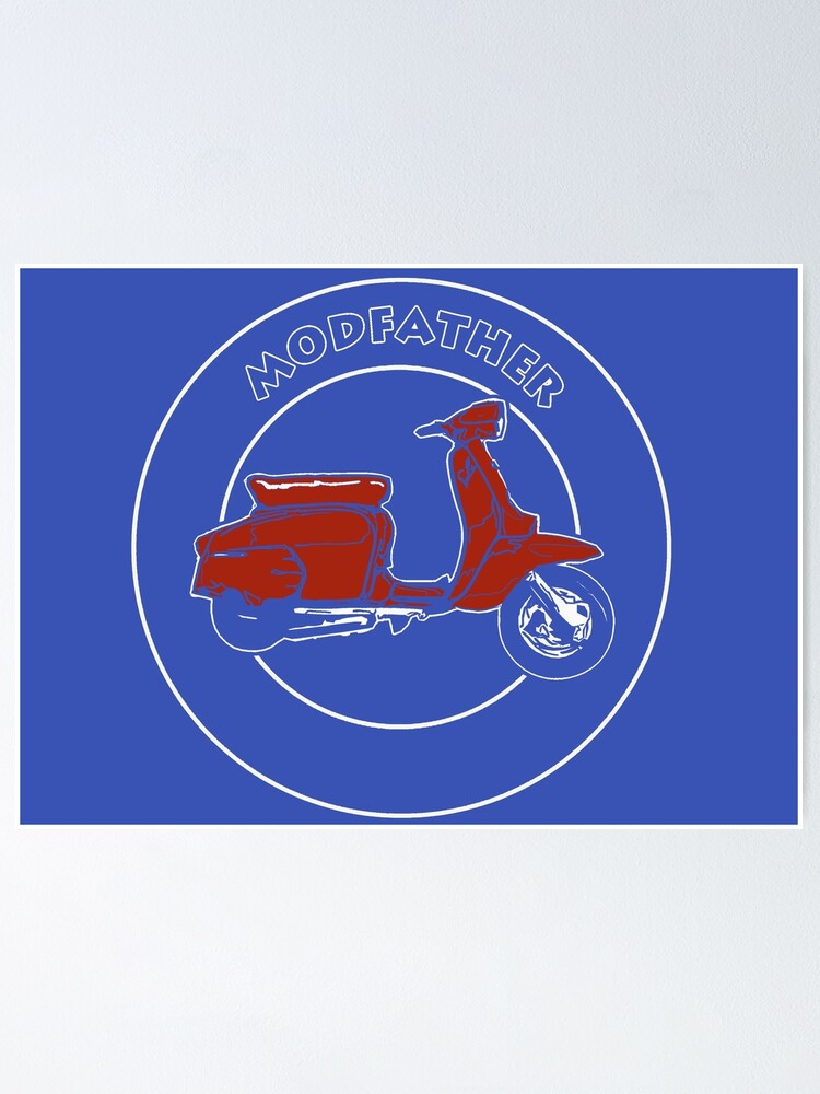 "MODFATHER SCOOTER- Cool Iconic Motor cycle" Poster by Ice-Tees | Redbubble