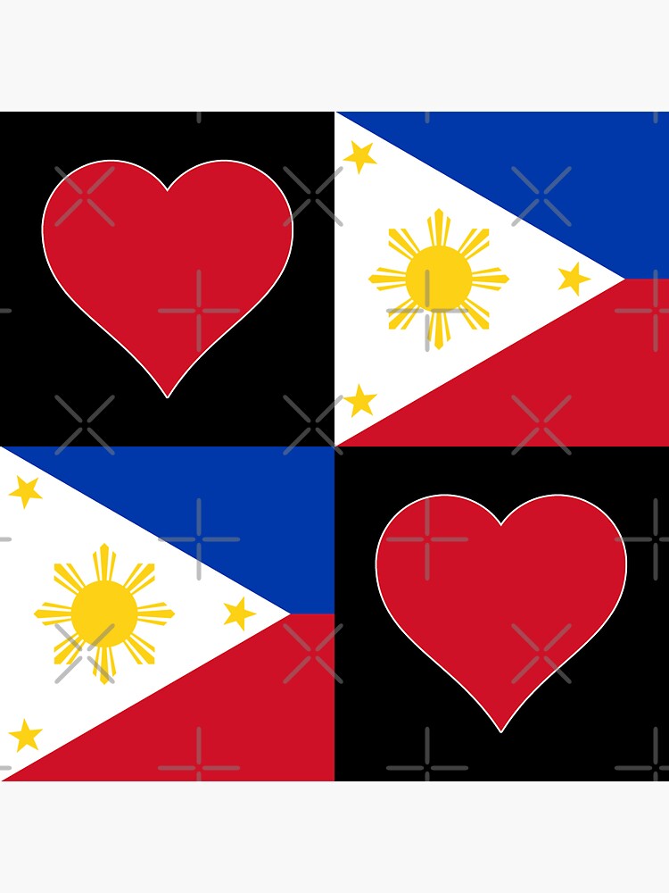 "Philippines Flag and Heart Pattern Filipino Pride Patriotic" Sticker ...