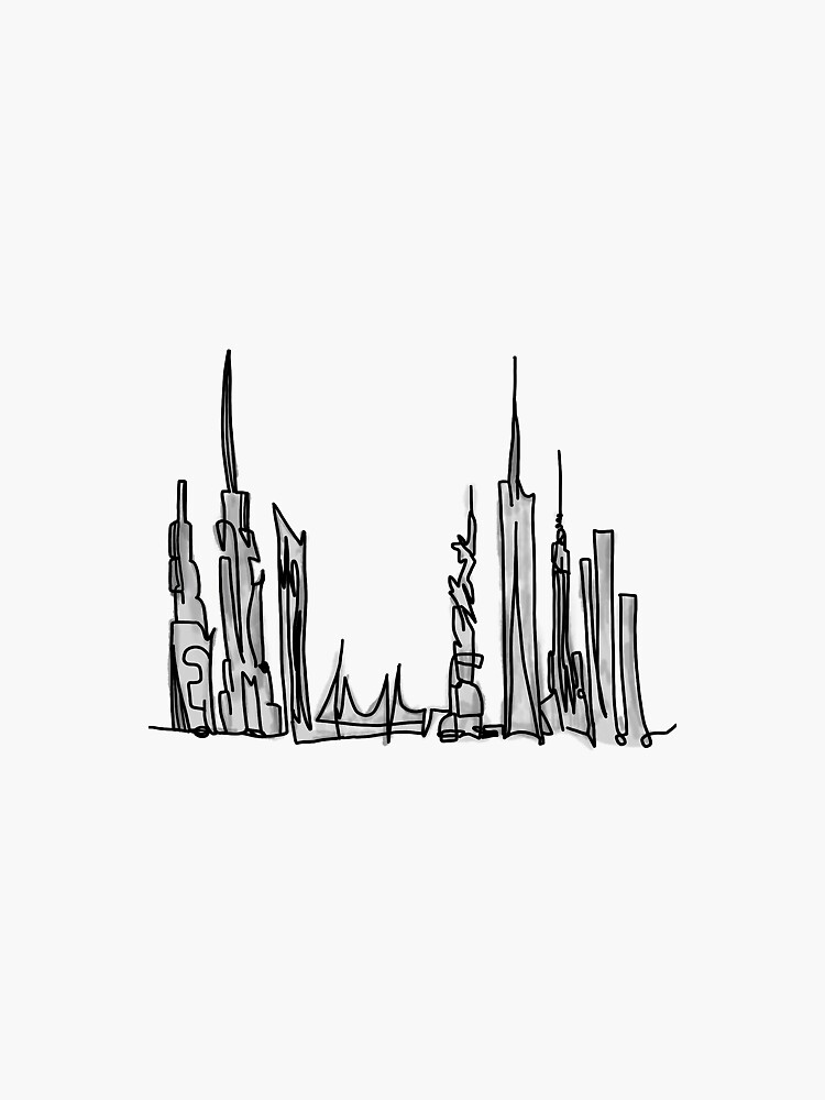 "New York City Skyline Sticker" Sticker for Sale by allykat2224 | Redbubble