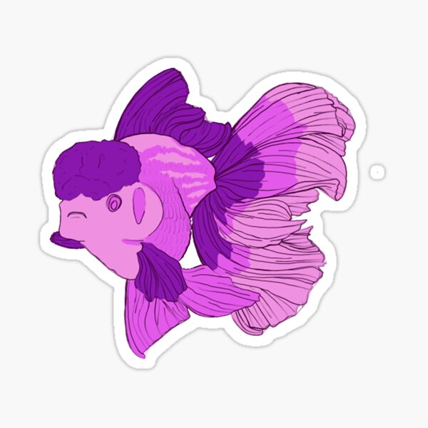 "Cute Purple and Pink Oranda Goldfish" Sticker for Sale by WenlinHamme ...