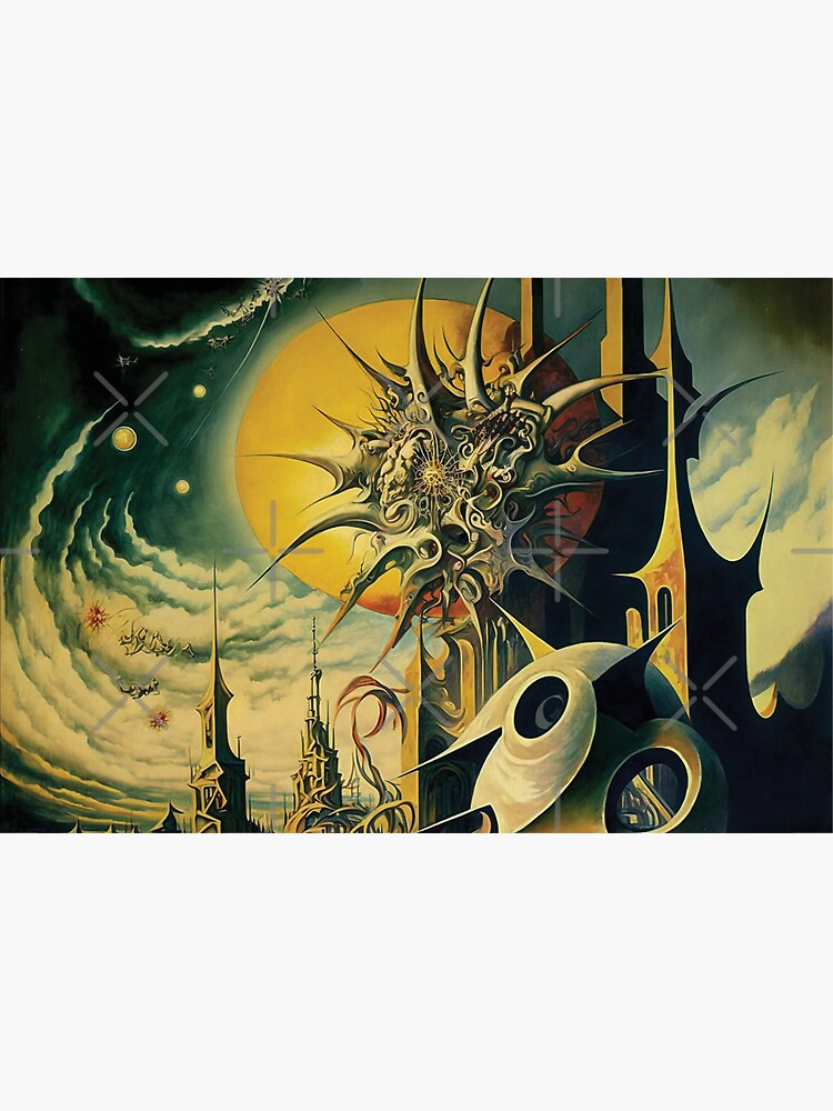 "Solarpunk, surrealism, alien invasion #6" Sticker for Sale by ...