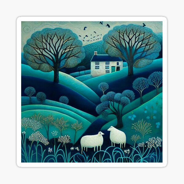 "Blue Meadows " Sticker for Sale by TurinOtzaki | Redbubble