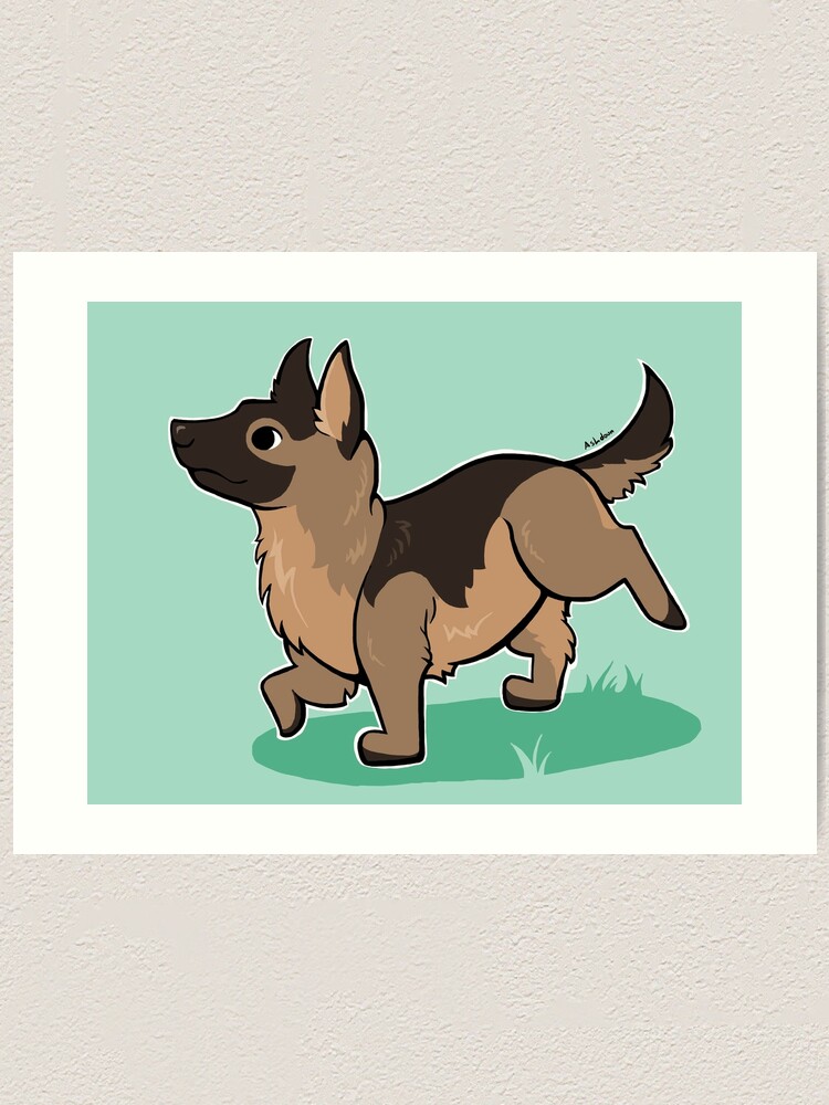 "Chibi German Shepherd" Art Print by e-pona | Redbubble