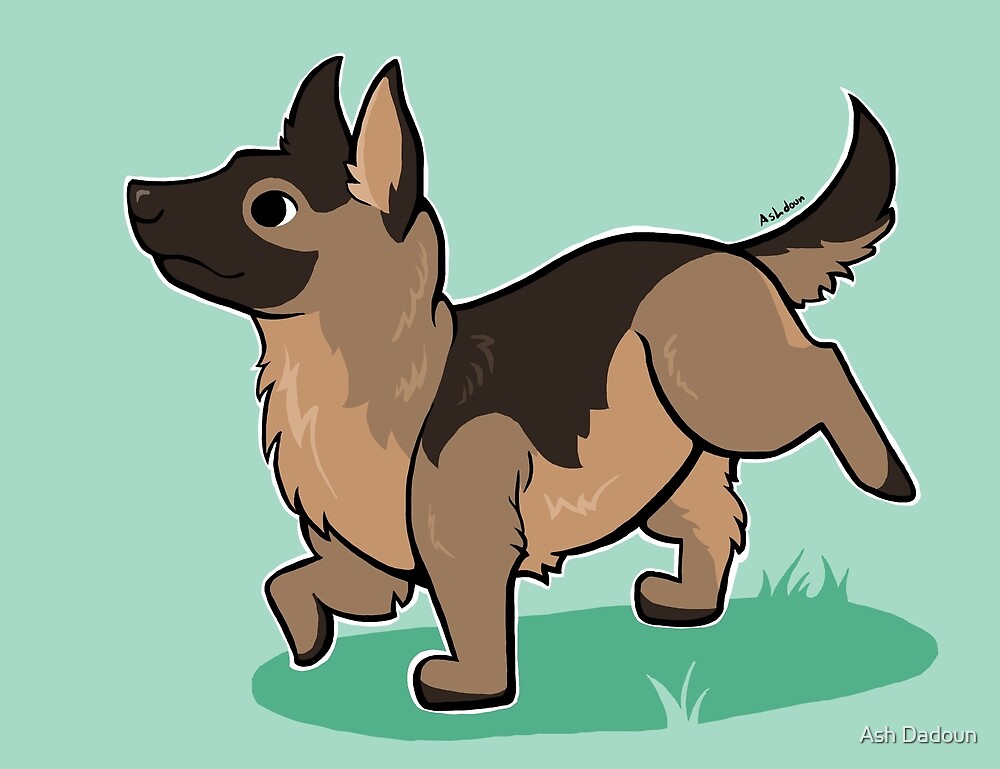 "Chibi German Shepherd" by Ash Dadoun | Redbubble