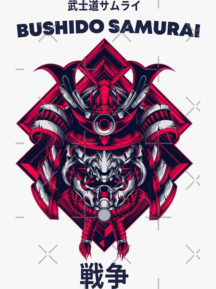 "Bushido Samurai with Ronin Helmet" Sticker for Sale by qawistz | Redbubble