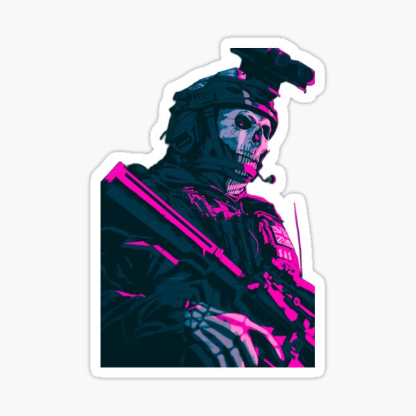 "Simon Ghost Riley mw2 purple pink Sticker" Sticker for Sale by ...