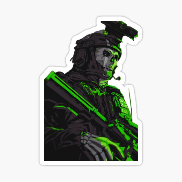 "Simon Ghost Riley mw2 green Sticker" Sticker for Sale by TheDudeFrame ...