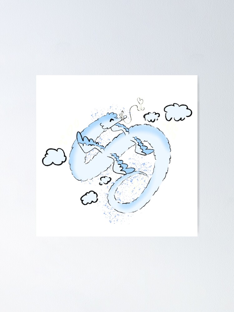"Cute fluffy cloud worm " Poster for Sale by that1weirdoART | Redbubble