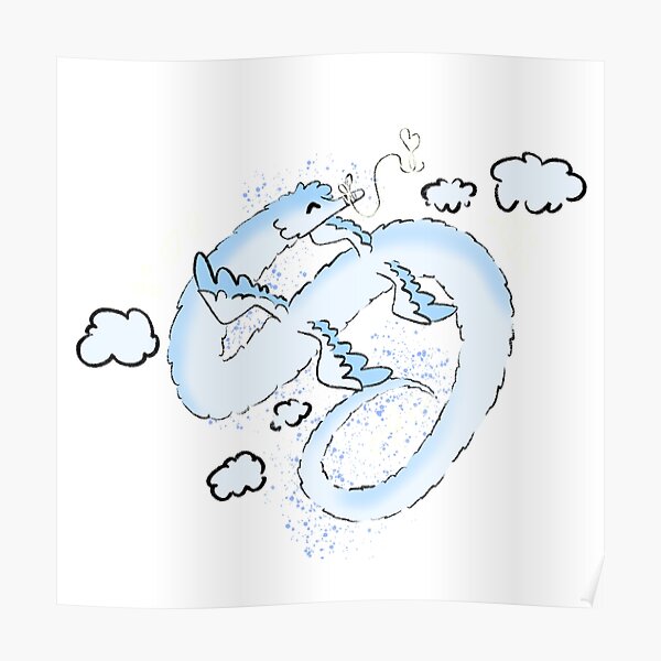 "Cute fluffy cloud worm " Poster for Sale by that1weirdoART | Redbubble