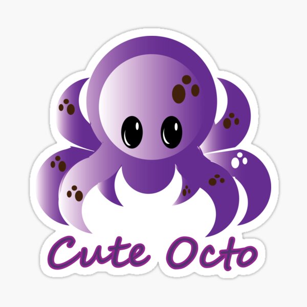 "Cute Octo" Sticker for Sale by imaginativeLogo | Redbubble