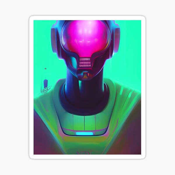 "3D alien art. Coloful synthwave style neon" Sticker for Sale by Neo ...