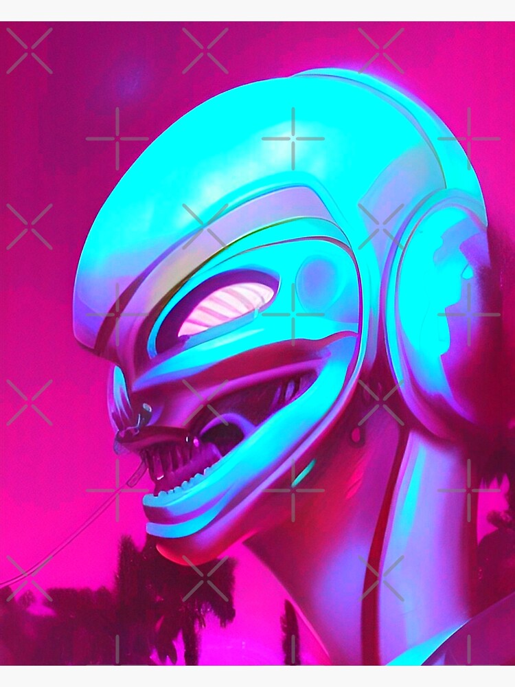 "3D alien art. Coloful synthwave style neon" Sticker for Sale by Neo ...