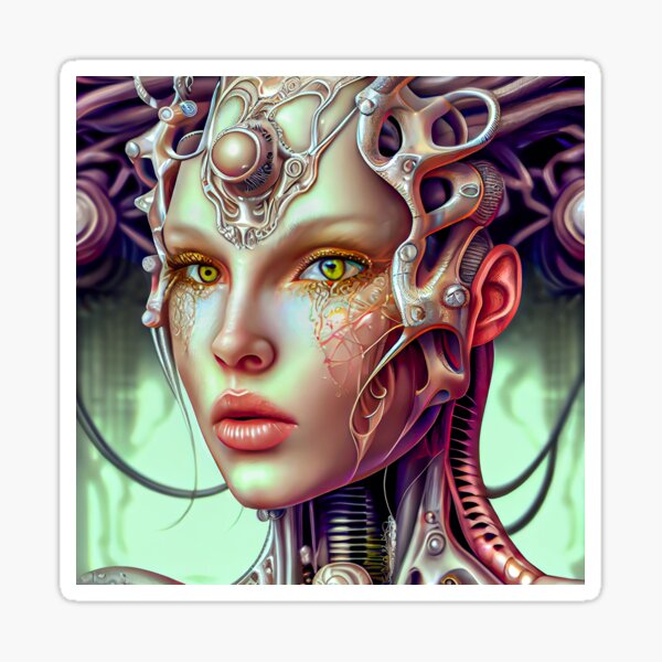 "ELEGANT MECHANICAL - Cyborg Model 070" Sticker for Sale by ...