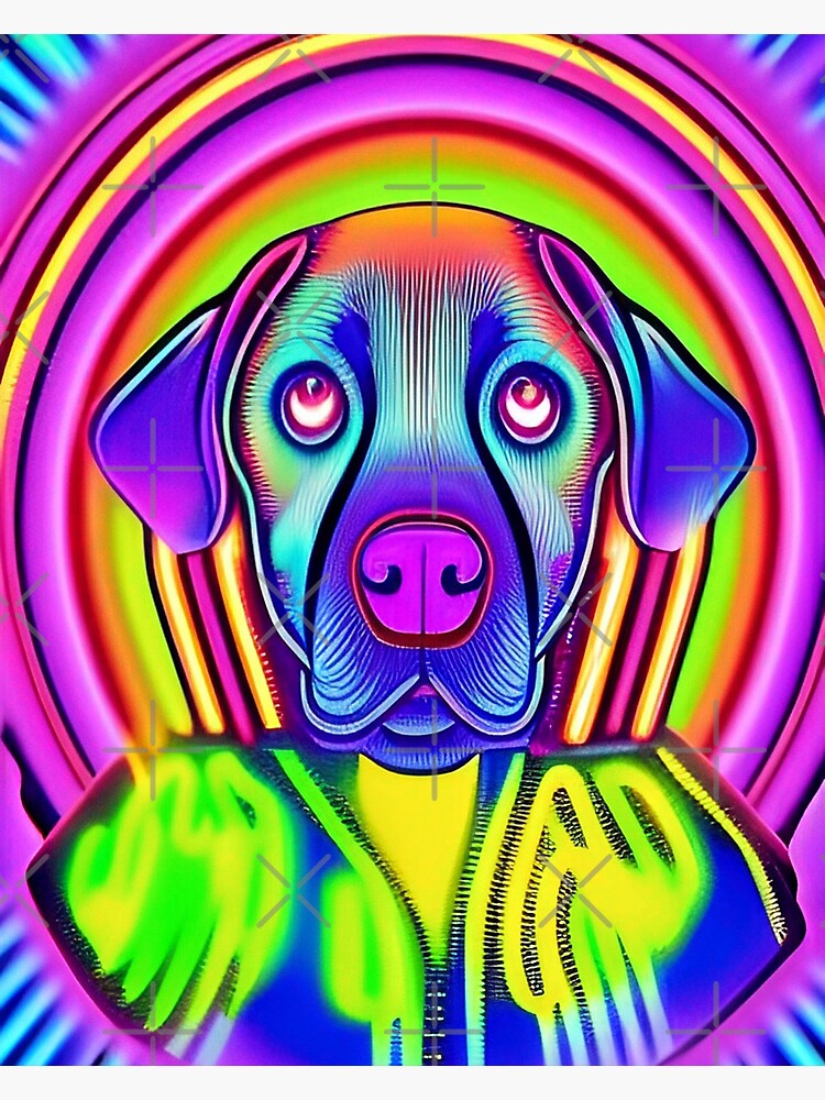 "Trippy psychedelic colorful dog pop art" Sticker for Sale by Neo ...