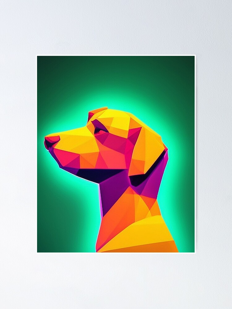 "futuristic poly shape dog" Poster for Sale by Neo-Expression | Redbubble