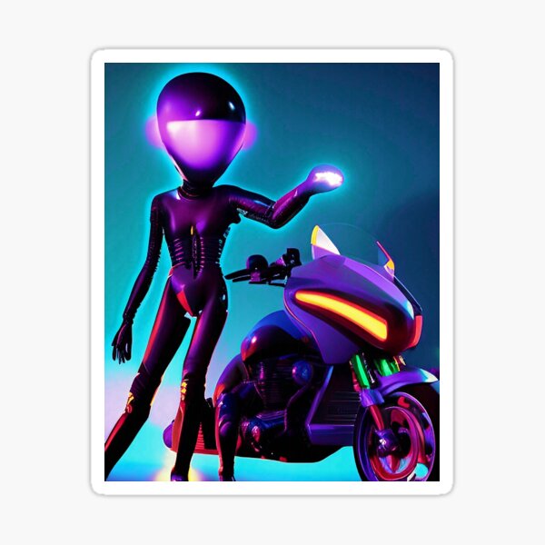 "synthwave retro futurism motorcycle" Sticker for Sale by Neo ...