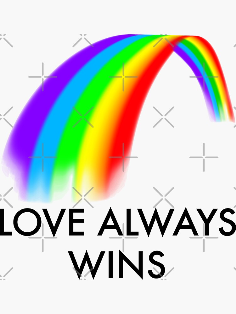"Love Always Wins (Black)" Sticker for Sale by JStuartArt | Redbubble