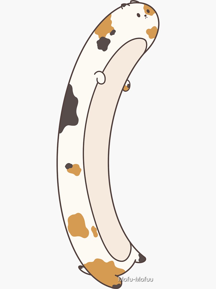 "Sausage Cat" Sticker for Sale by Mofu-Mofuu | Redbubble