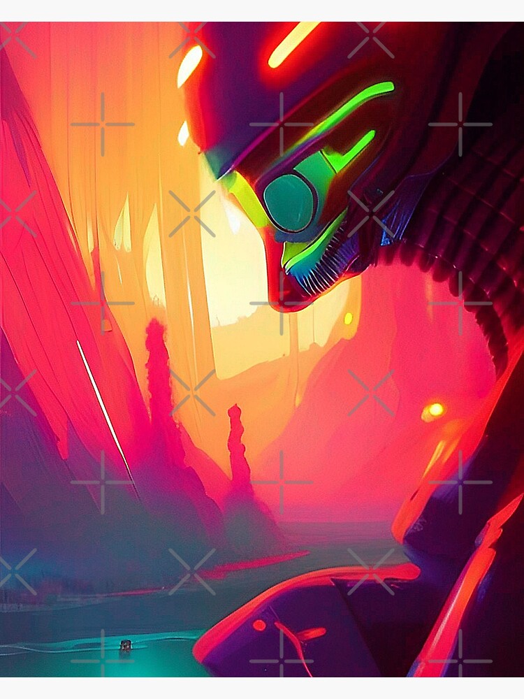 "Alien 3D neon space synthwave art" Sticker for Sale by Neo-Expression ...