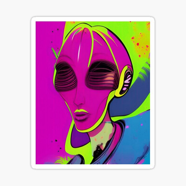 "Cool alien pop art" Sticker for Sale by Neo-Expression | Redbubble