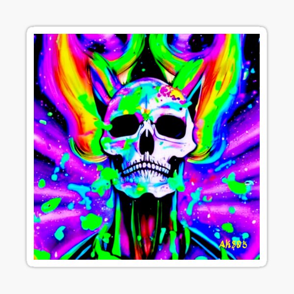 "Beautiful Neon Skull Art, Rainbow Colors, T-shirt design, Digital ...