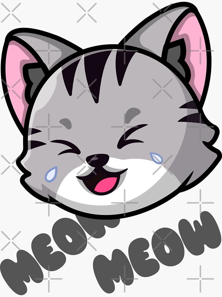 Pegatina «Miau miau gato riendo» de JMKM-Designs | Redbubble