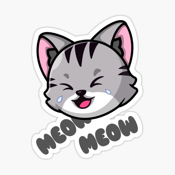 Pegatina «Miau miau gato riendo» de JMKM-Designs | Redbubble
