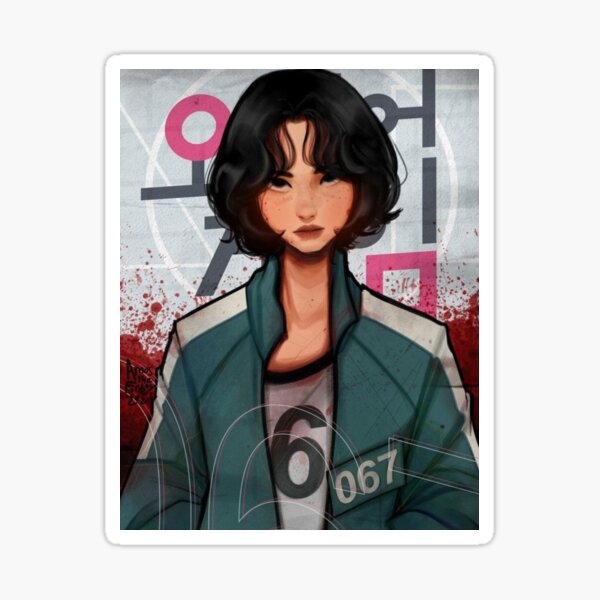"Squid Game Kang Sae Byeok Player 067 " Sticker for Sale by ...