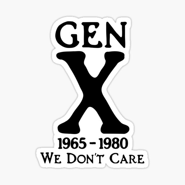 "Gen X" Sticker for Sale by KickStart-Molly | Redbubble