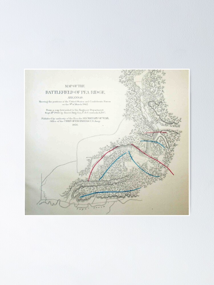 "Battle of Pea Ridge Map" Poster for Sale by sh707 | Redbubble