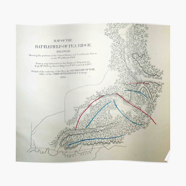 "Battle of Pea Ridge Map" Poster for Sale by sh707 | Redbubble