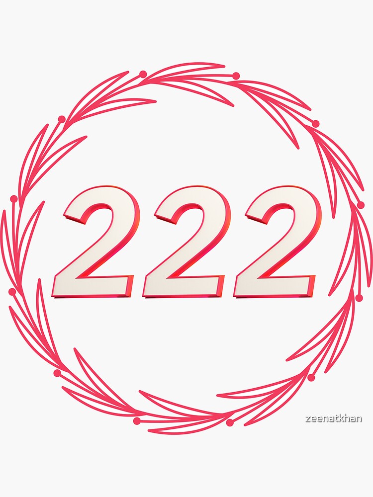 "222 Angle numbers " Sticker for Sale by zeenatkhan | Redbubble